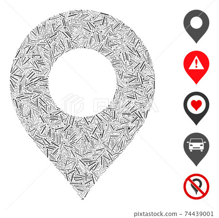 Dash Mosaic Map Marker Icon - Stock Illustration [74439001] - PIXTA