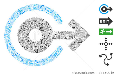 Line Mosaic Log Out Icon - Stock Illustration [74439016] - PIXTA