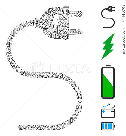 Line Collage Electrical Cable Icon - Stock Illustration [74440708] - PIXTA