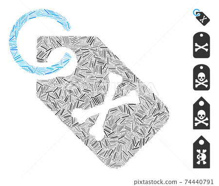 Line Mosaic Death Bones Tag Icon - Stock Illustration [74440791] - PIXTA