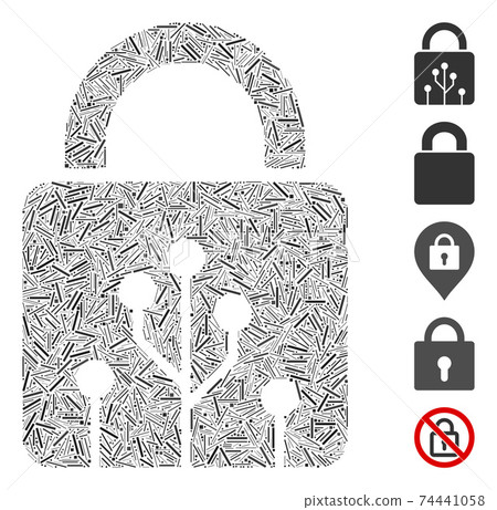 Hatch Mosaic Circuit Lock Icon - Stock Illustration [74441058] - PIXTA