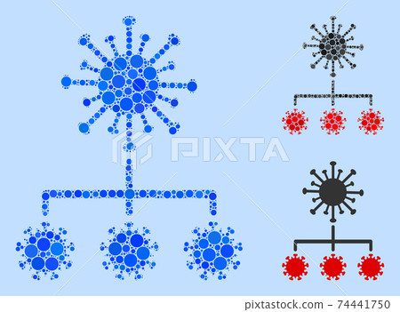 Circle Virus Replication Icon Mosaic - Stock Illustration [74441750 ...