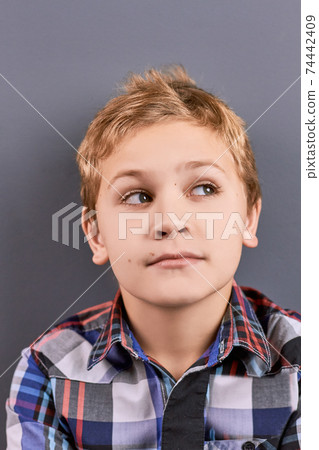 Portrait of handsome little thinking boy. - Stock Photo [74442409] - PIXTA