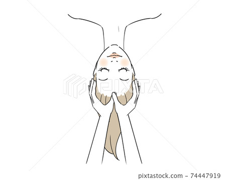 Head spa professional treatment head massage - Stock Illustration ...