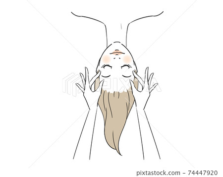 Head spa professional treatment head massage - Stock Illustration ...