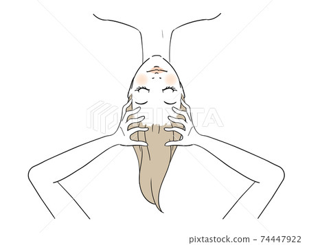 Head spa professional treatment head massage - Stock Illustration ...