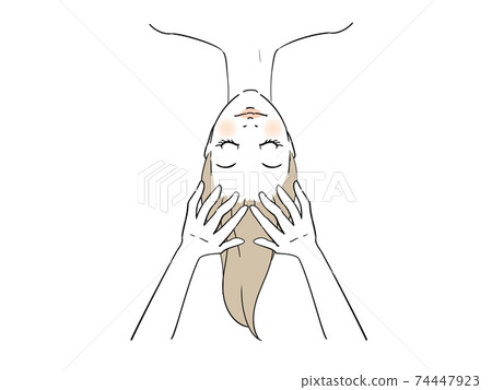 Head spa professional treatment head massage - Stock Illustration ...