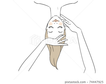 Head spa professional treatment head massage - Stock Illustration ...