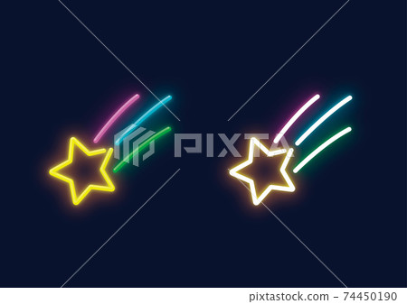 Retro neon shooting star - Stock Illustration [74450190] - PIXTA