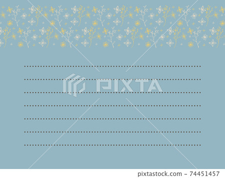 Blue plant natural line art letter frame - Stock Illustration [74451457 ...
