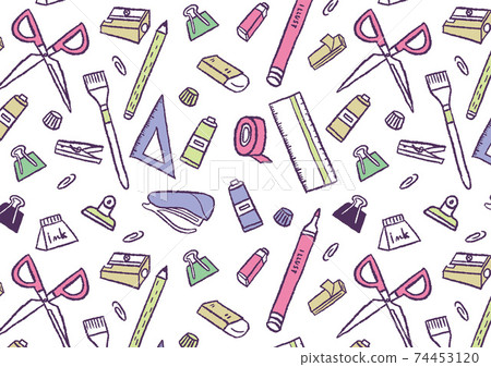 Stationery pattern_seamless 03 - Stock Illustration [74453120] - PIXTA
