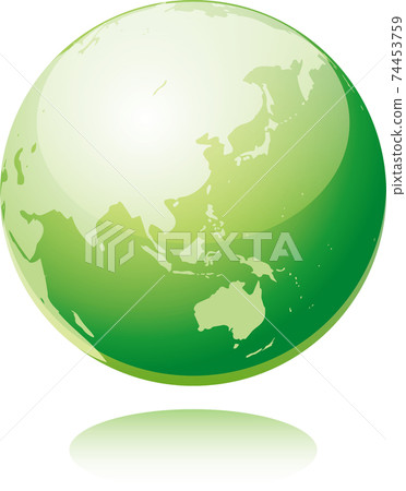 Image illustration of the reflecting green earth - Stock Illustration ...