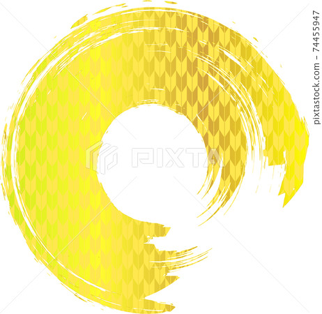 Gold Japanese pattern Maru ink decoration material - Stock Illustration ...