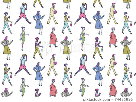 Patterns of various people_Seamless 02 - Stock Illustration [74455956 ...