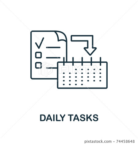 Daily Tasks icon. Line style symbol from... - Stock Illustration ...
