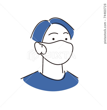 Men wearing masks simple illustration vector - Stock Illustration ...