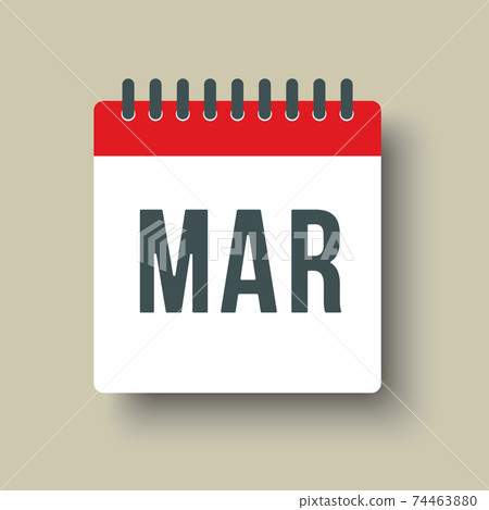 Vector icon page square calendar, month March - Stock Illustration ...