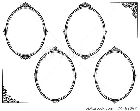 Western-style decorative oval frameset - Stock Illustration [74468067 ...
