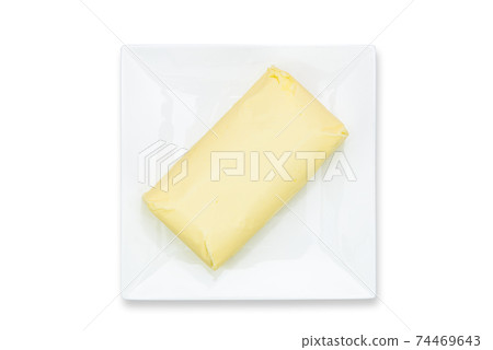 Top view of fresh organic butter block on the... - Stock Illustration ...