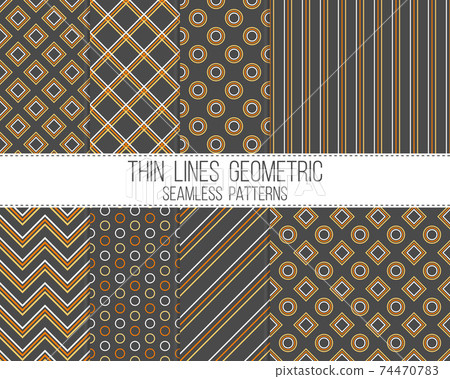 3 colors thin linear geometric seamless...-插圖素材 [74470783] - PIXTA圖庫