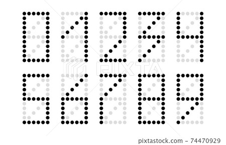 dotted matrix number set, vector illustration - Stock Illustration ...