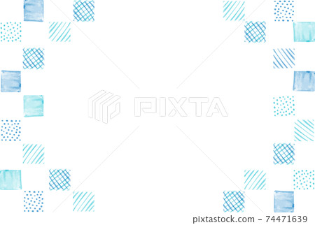 Beautiful blue watercolor frame - Stock Illustration [74471639] - PIXTA