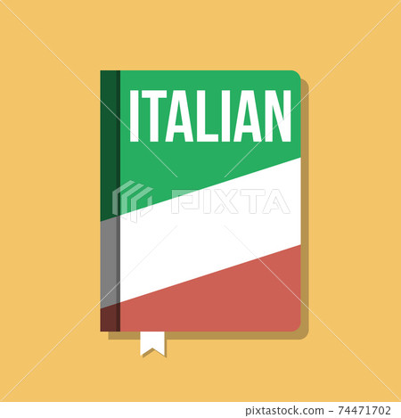 book with italian flag cover, flat vector... - Stock Illustration ...