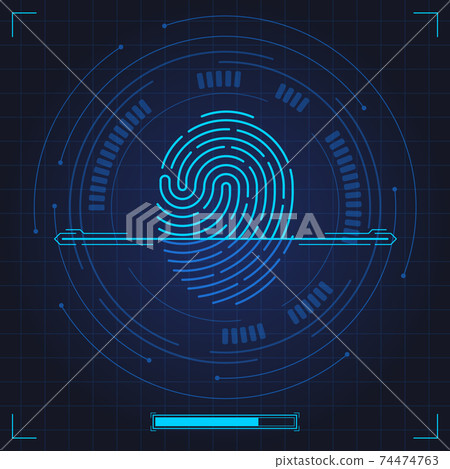 Fingerprint scan. Biometric fingerprints... - Stock Illustration [74474763] - PIXTA