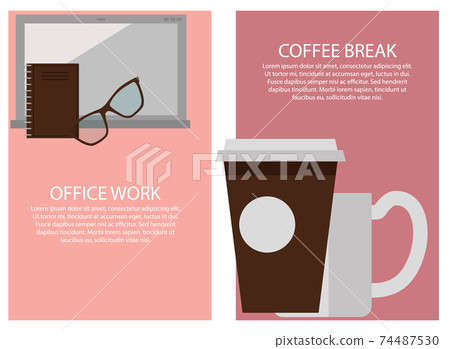 Office Work Break Collection Vector Illustration - Stock Illustration ...