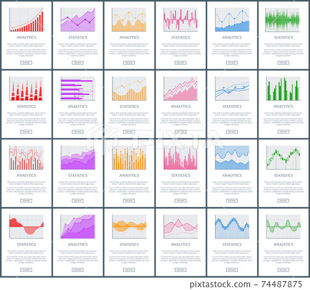 Analytics and Statistics Set Vector Illustration - Stock Illustration ...