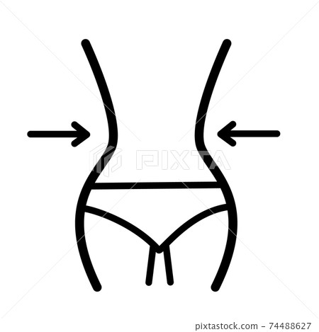 waist icon on white background. flat style.... - Stock Illustration ...
