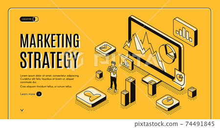 Planning marketing strategy service vector website - Stock Illustration ...