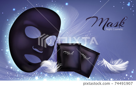 Vector poster with black facial cosmetic mask - Stock Illustration ...
