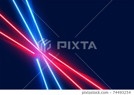 neon led light effect lines in blue and red colors - Stock Illustration ...
