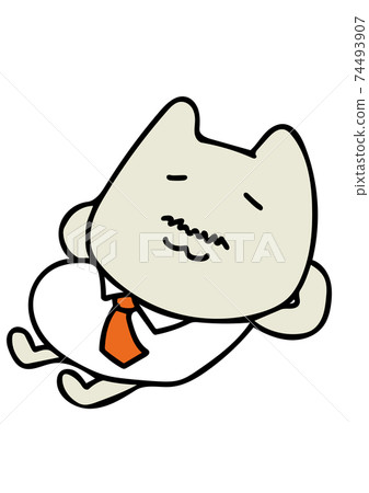 Businessman taking a break (cat style) - Stock Illustration [74493907 ...