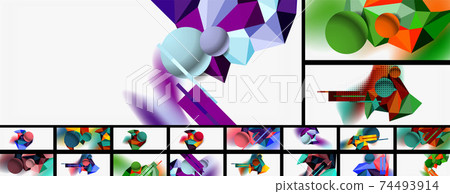 Mega collection of trendy 3d geometric shapes... - Stock Illustration ...