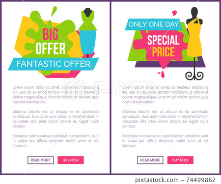 Only One Day Special Price Fantastic Offer Women - Stock Illustration ...