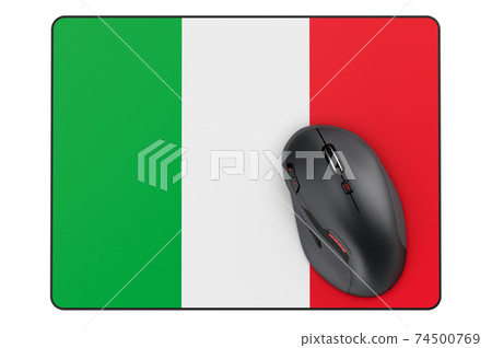Computer mouse and mouse pad with Italian flag,... - Stock Illustration ...