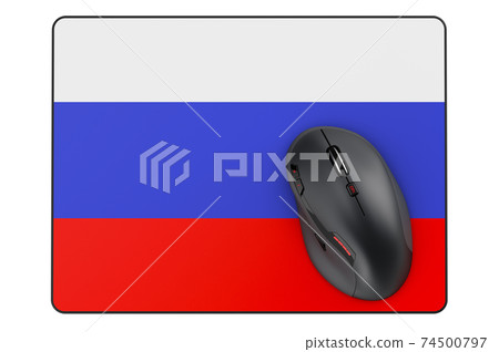 Computer mouse and mouse pad with Russian flag,...-插圖素材 [74500797 ...