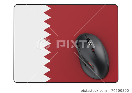 Computer mouse and mouse pad with Qatar flag,... - Stock Illustration ...