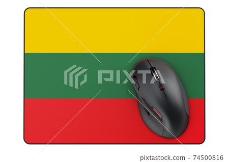 Computer mouse and mouse pad with Lithuanian... - Stock Illustration ...