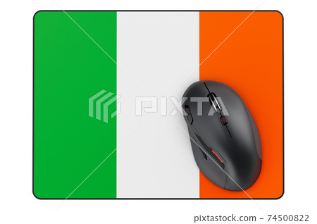 Computer mouse and mouse pad with Irish flag,... - Stock Illustration ...