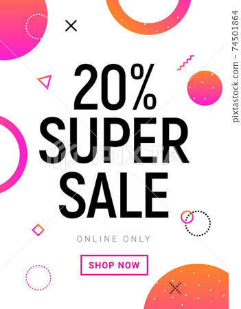 Super Sale banner 20 percent offer promotion....-插圖素材 [74501864] - PIXTA圖庫