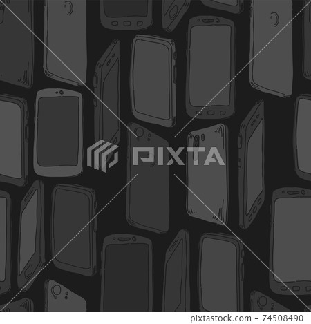 Cell Phones Seamless vector doodles background.... - Stock Illustration ...