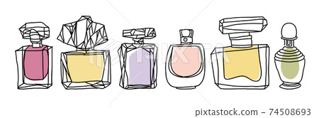 perfume bottles doodles - Stock Illustration [74508693] - PIXTA