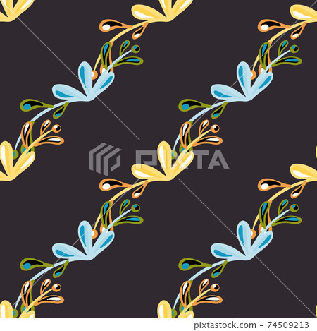 Minimalistic style botany seamless pattern with... - Stock Illustration ...