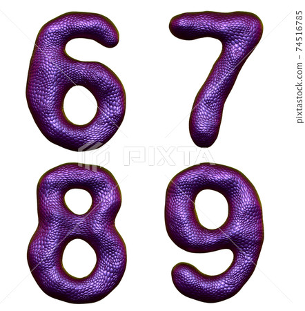 Set of numbers 6, 7, 8, 9 made of realistic 3d... - Stock Illustration ...