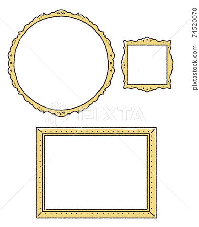 Simple line picture frame illustration - Stock Illustration [74520070 ...