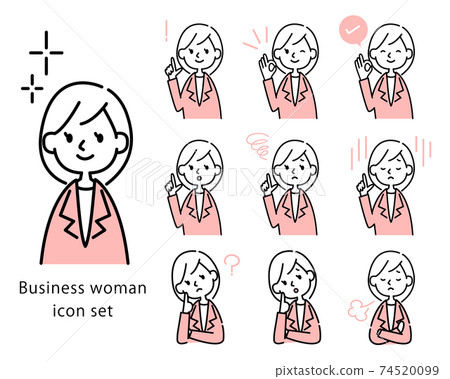 Icon set for working women Vector material - Stock Illustration ...