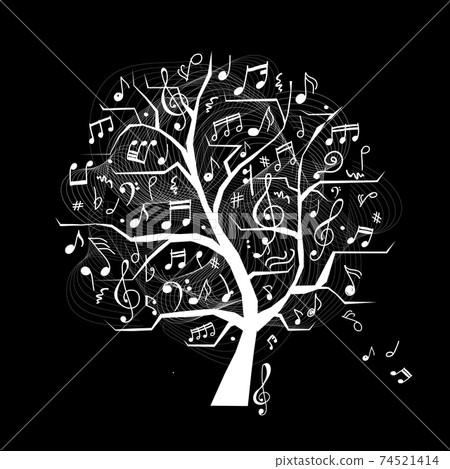 Music notes. Abstract musical tree for your design - Stock Illustration ...